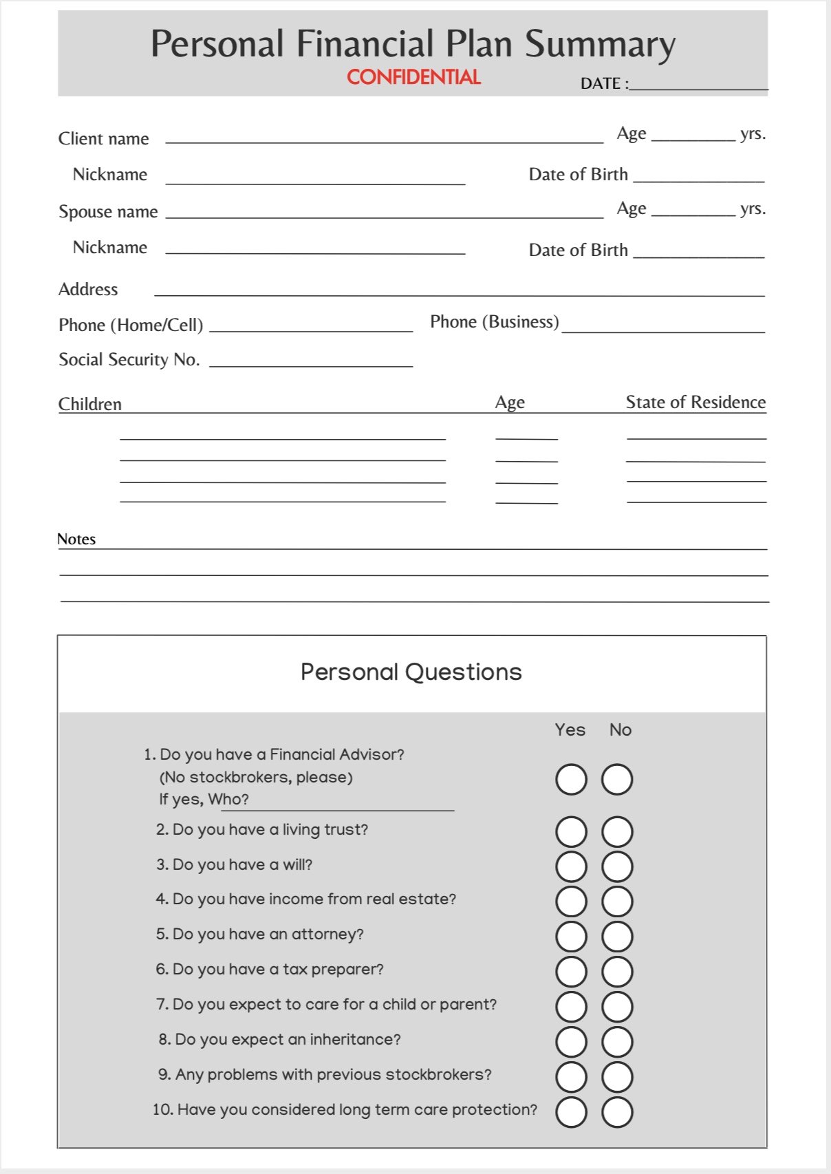 Client Fact Finder — Annuity Producers